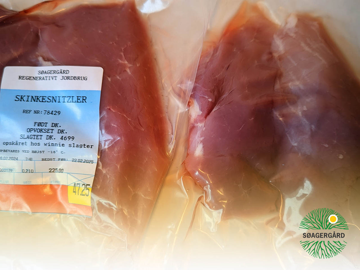 Juicy, non-lean pork schnitzel from forest-raised pigs – Søagergård ...